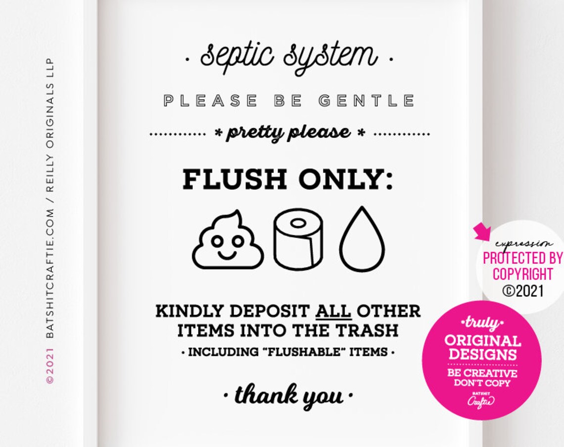 Cute Septic System Printable Sign Now protected by | Etsy