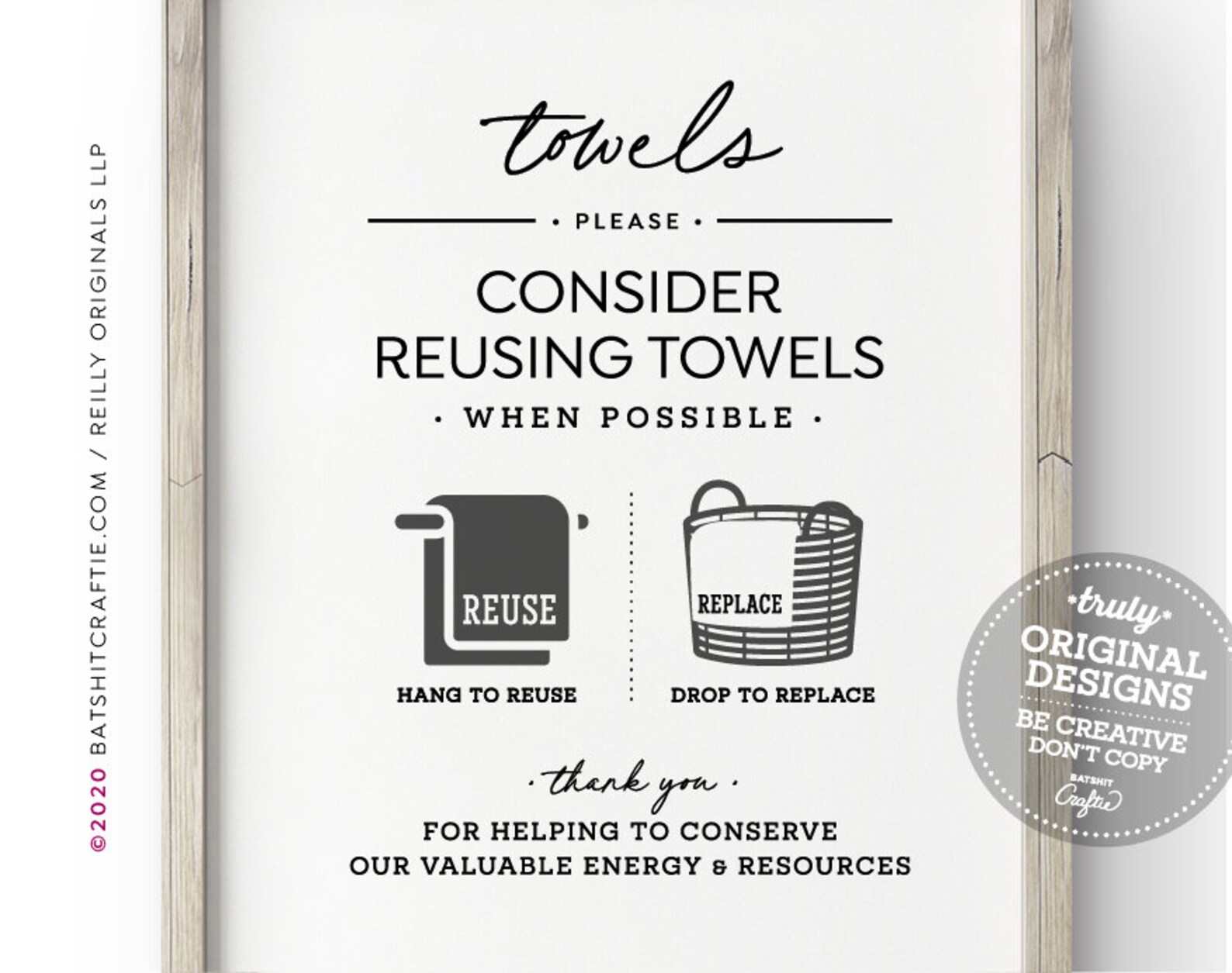 Please Consider Reusing Towels Printable Sign Conserve - Etsy