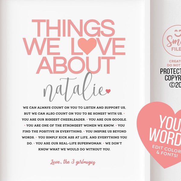 70 Things We Love About You - Etsy