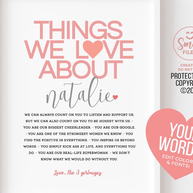 50 Things We Love About You - Etsy