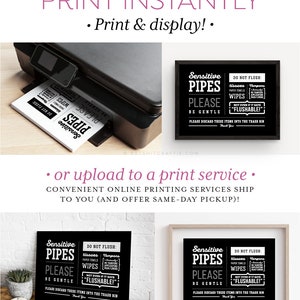 Sensitive Pipes Sign Ready to Ship or Print at Home Instantly Cute do ...