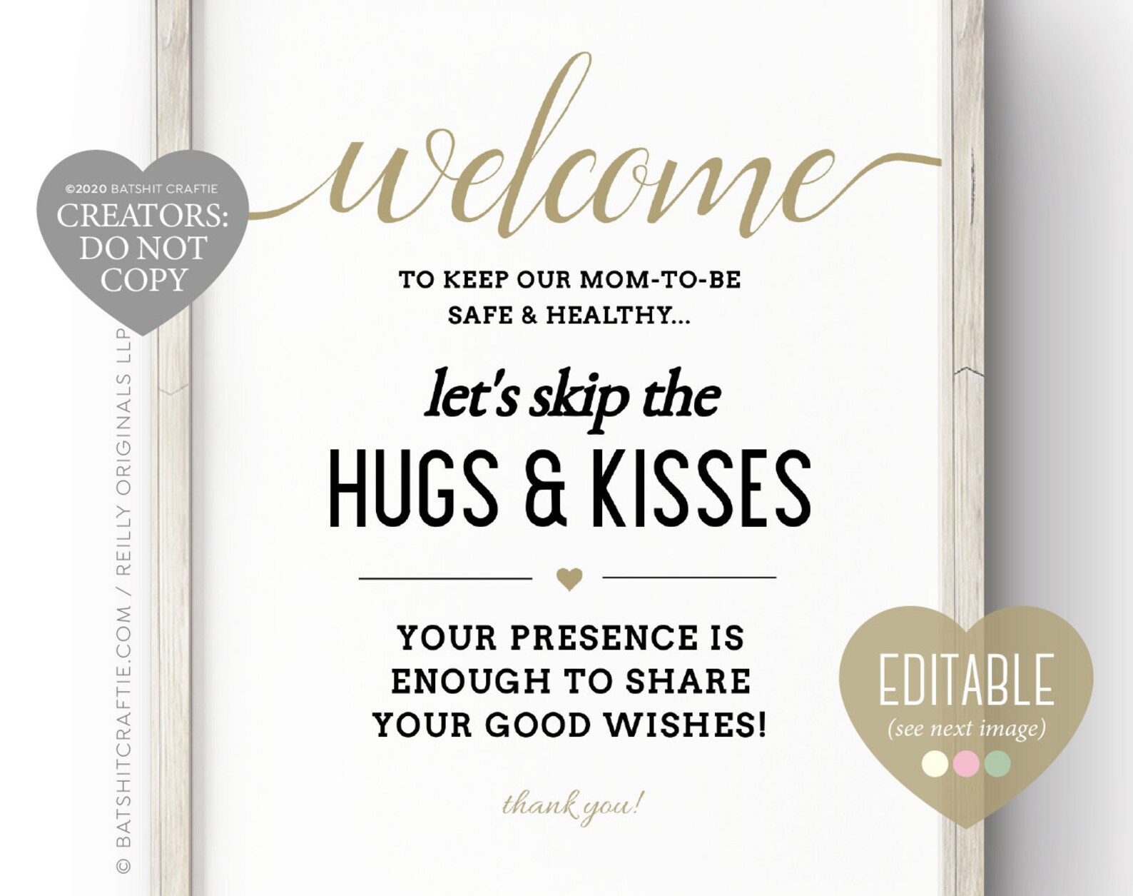 Editable Printable Template Protect Mom-to-be Skip Hugs & - Etsy