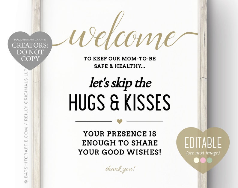 Editable Printable Template Protect Mom-to-be Skip Hugs & - Etsy