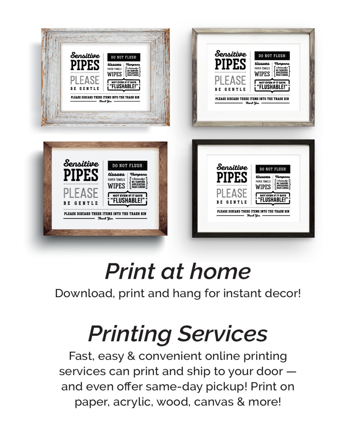 Sensitive Pipes Sign Ready to Ship or Print at home | Etsy