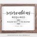 Reservations Required Please Wait to Be Seated PRINTABLE Sign ~ Elegant ...