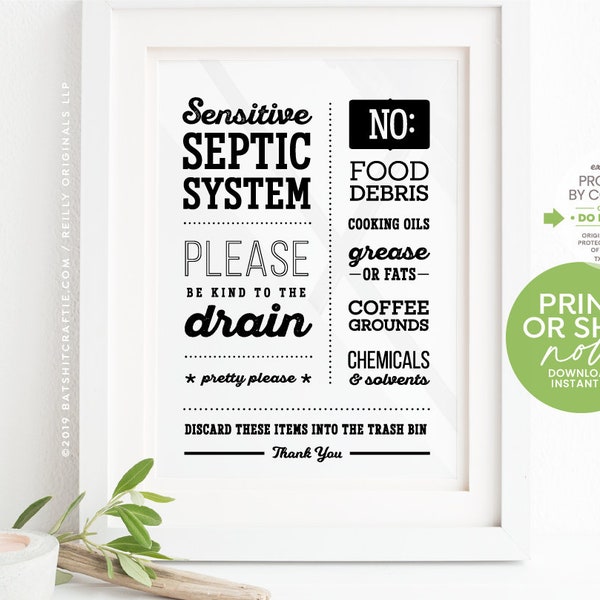 No Food Down the Sink Signs - Etsy