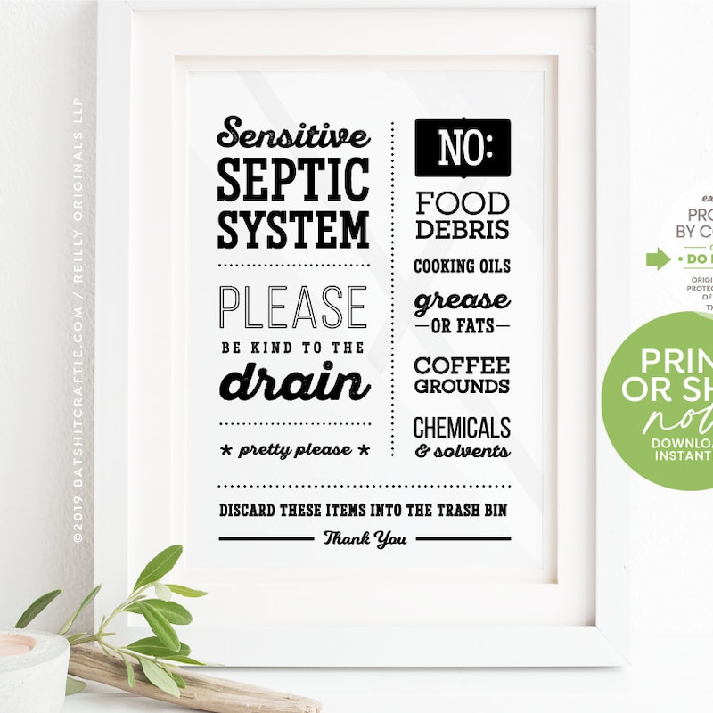 No Food Down the Sink Signs - Etsy