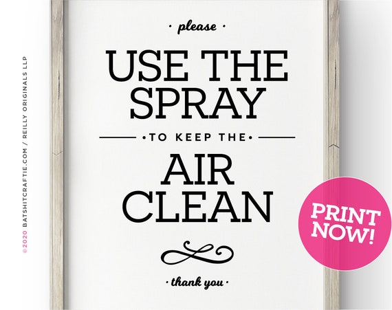 Please Use Spray PRINTABLE Sign Instantly Download Print | Etsy