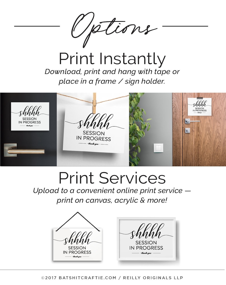 Shhhh Session in Progress Sign ~ Print Now! ~ Elegant Signage & Decor ...