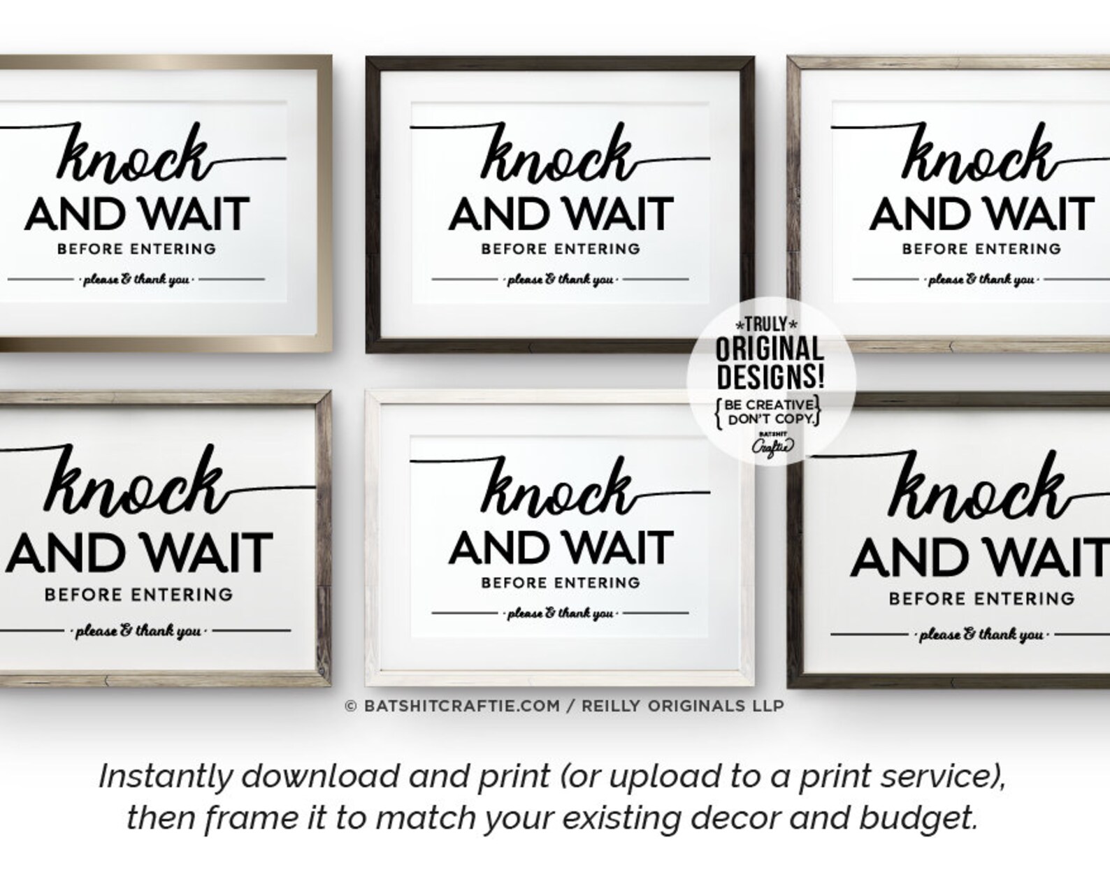 Knock and Wait Before Entering Printable Sign Wall Art Decor | Etsy UK