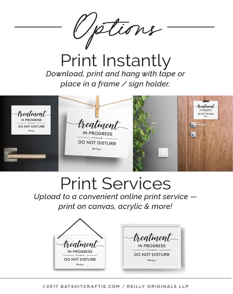 Treatment in Progress Do Not Disturb Sign ~ Print Instantly ~ Elegant ...
