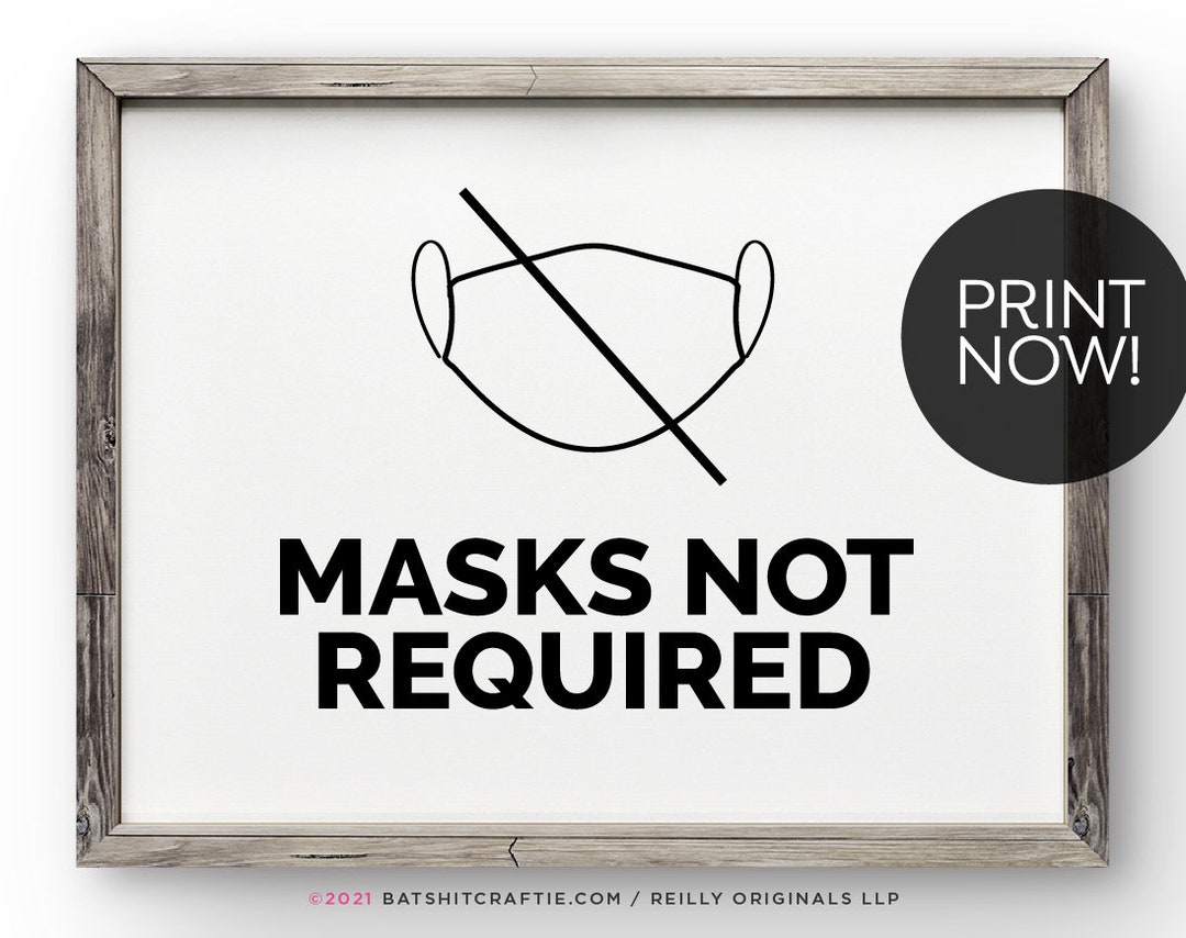 Masks NOT Required Printable SIGN Modern Poster for Businesses Making ...