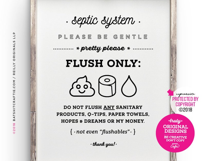 Cute Septic System Printable Sign now Protected by - Etsy