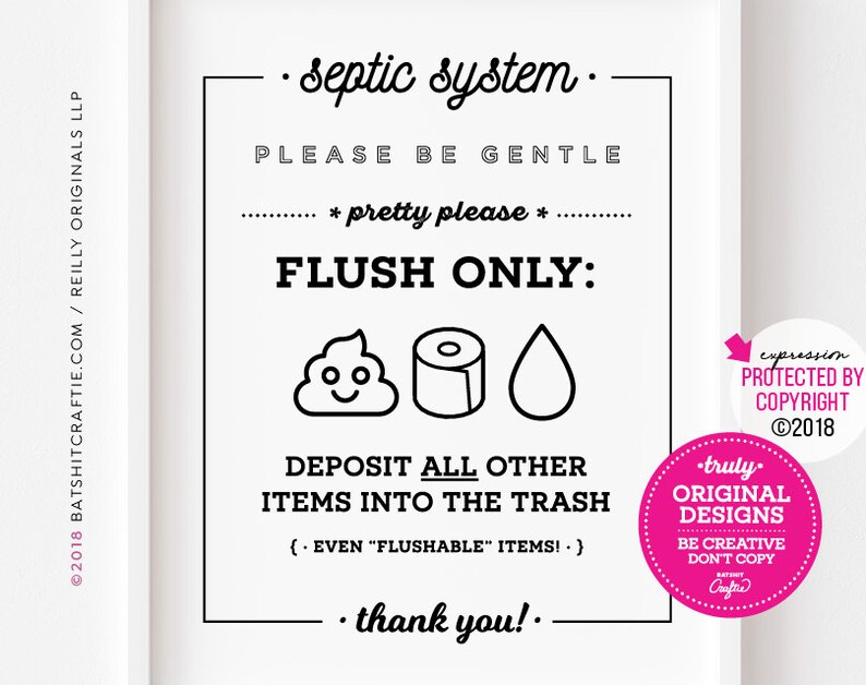 Cute Septic System Printable Sign now Protected by - Etsy
