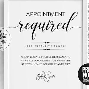 Appointment Required PRINTABLE SIGN ~ Modern Simple Poster Cute Wash ...