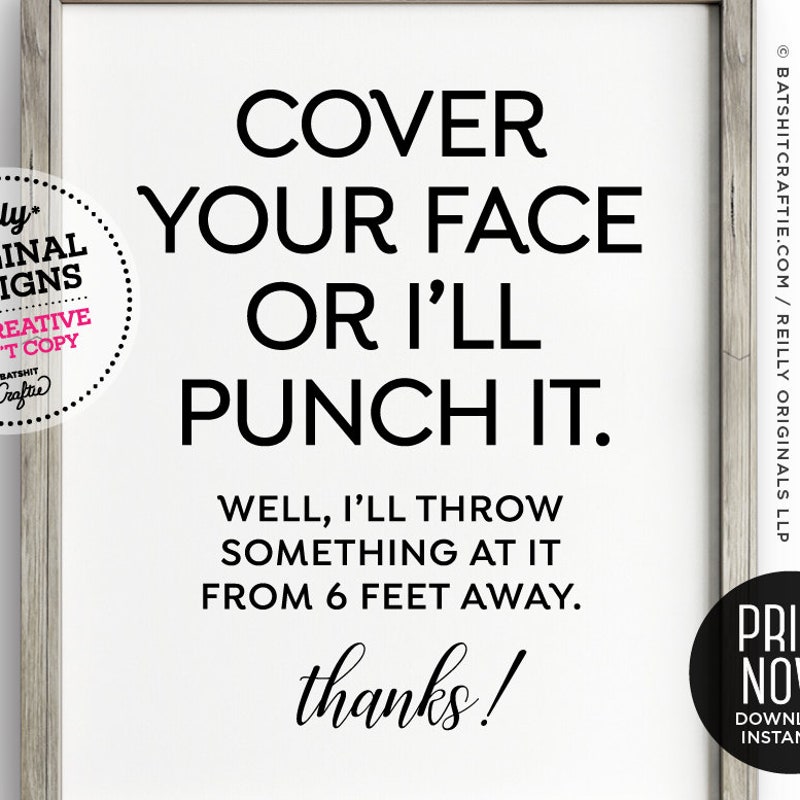 Covid Mask Funny Signs - Etsy