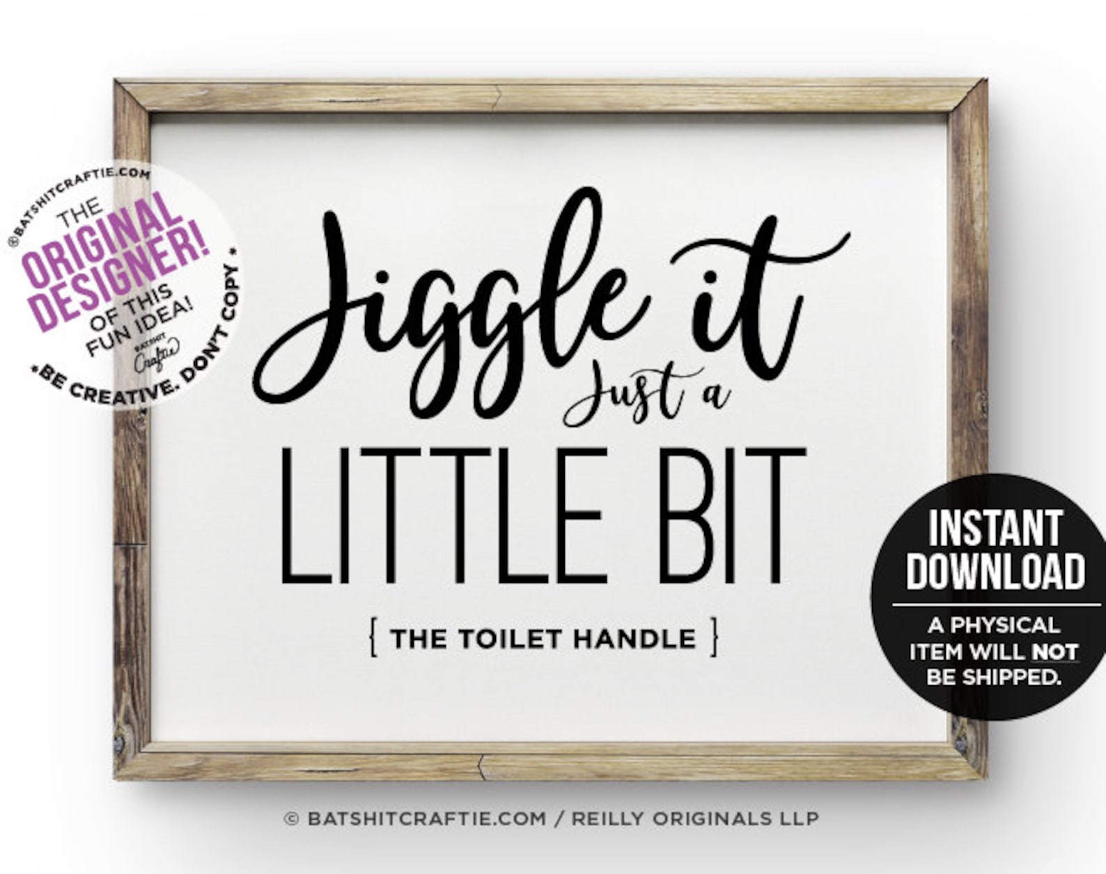 Printable Bathroom Sign Jiggle Toilet Handle Plumbing Septic System ...