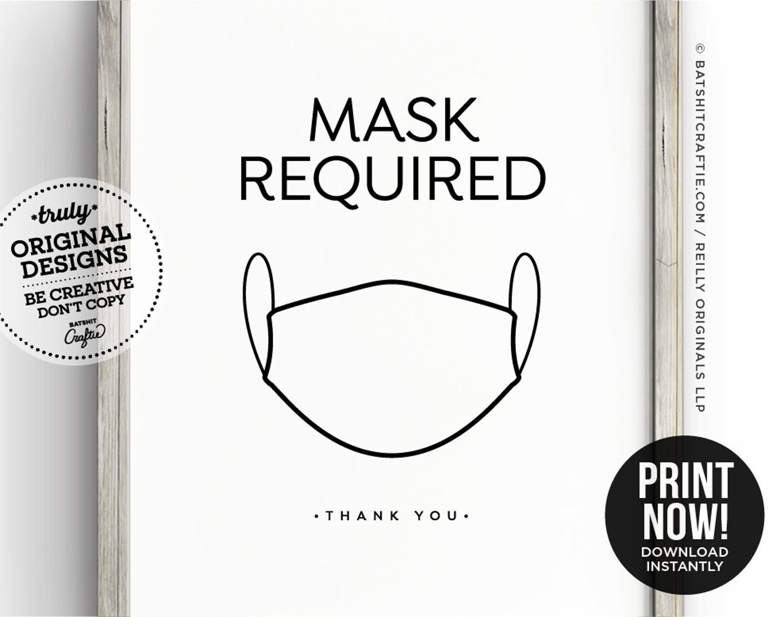 Simple Face Mask Required PRINTABLE SIGN Office Workplace | Etsy