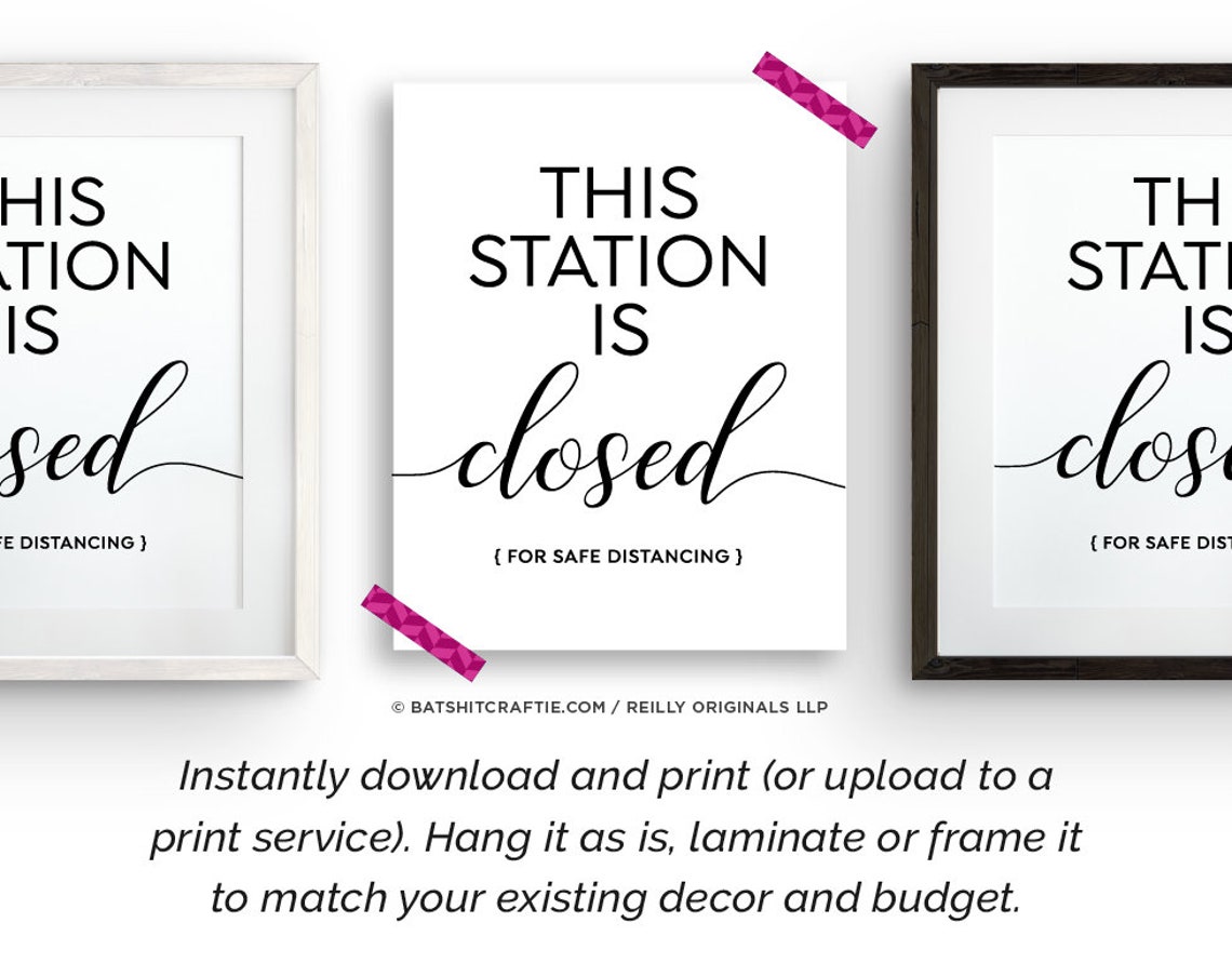 Station Closed for Safe Distancing PRINTABLE SIGN Office - Etsy
