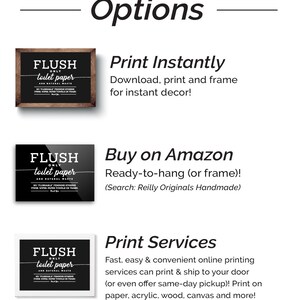 Flush Only Toilet Paper & Natural Waste Sign ~ Ready to Ship or Print ...