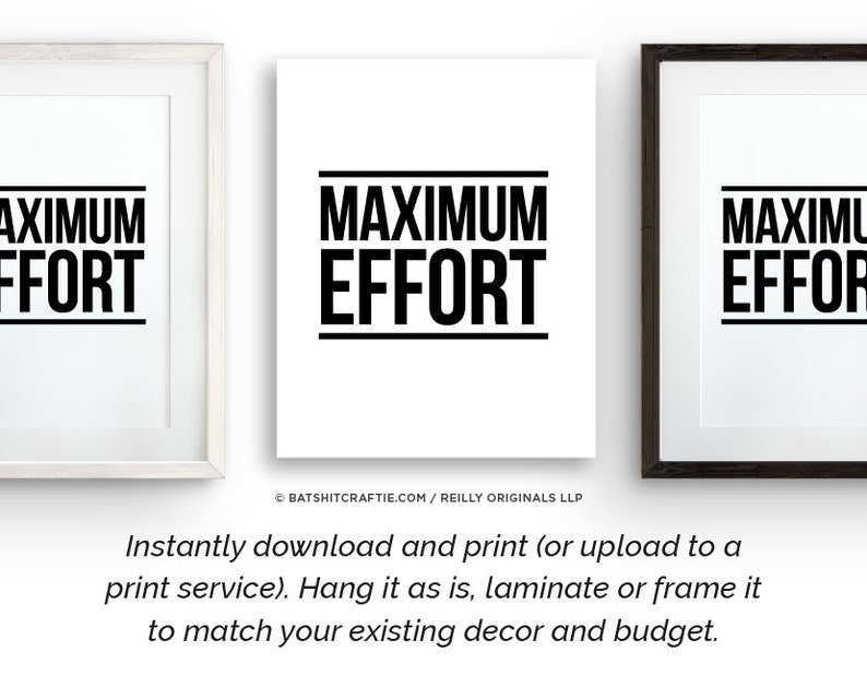 Funny Movie Quotes Maximum Effort Bold Printable Poster - Etsy