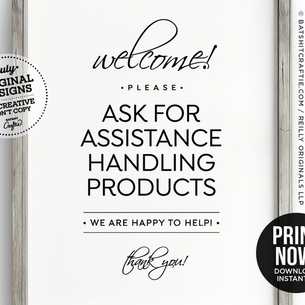 Please Ask for Assistance Sign Printable - Etsy