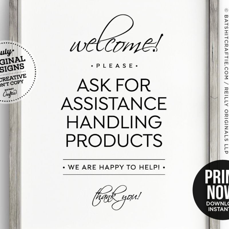 Please Ask for Assistance Sign - Etsy