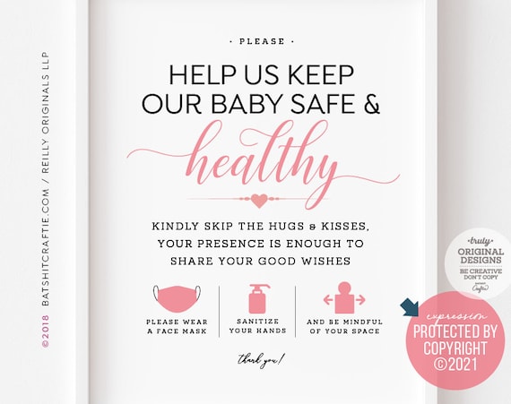 Protect Newborn Baby Please Sanitize Hands Wear a Mask Keep - Etsy