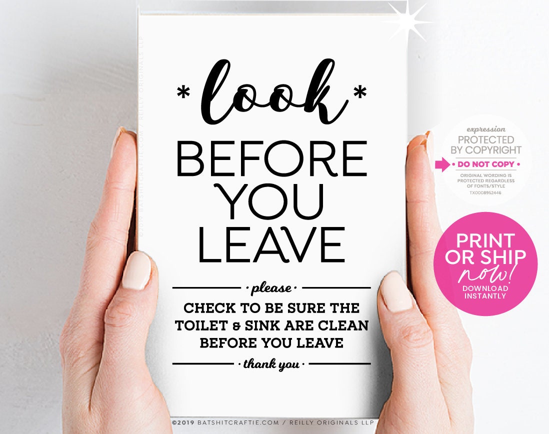 Look Before You Leave Ready to Ship or Print at Home | Etsy