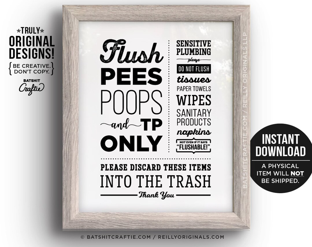 Do Not Flush Bathroom Sign Printable Sensitive Plumbing Septic System ...