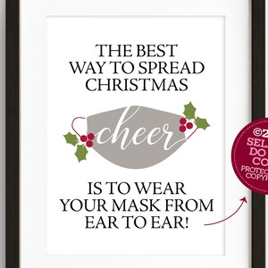 Cute PRINTABLE Sign Spread Christmas Cheer Wear Mask From - Etsy