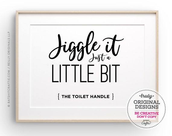 Printable Bathroom Sign Jiggle Toilet Handle Plumbing Septic - Etsy ...