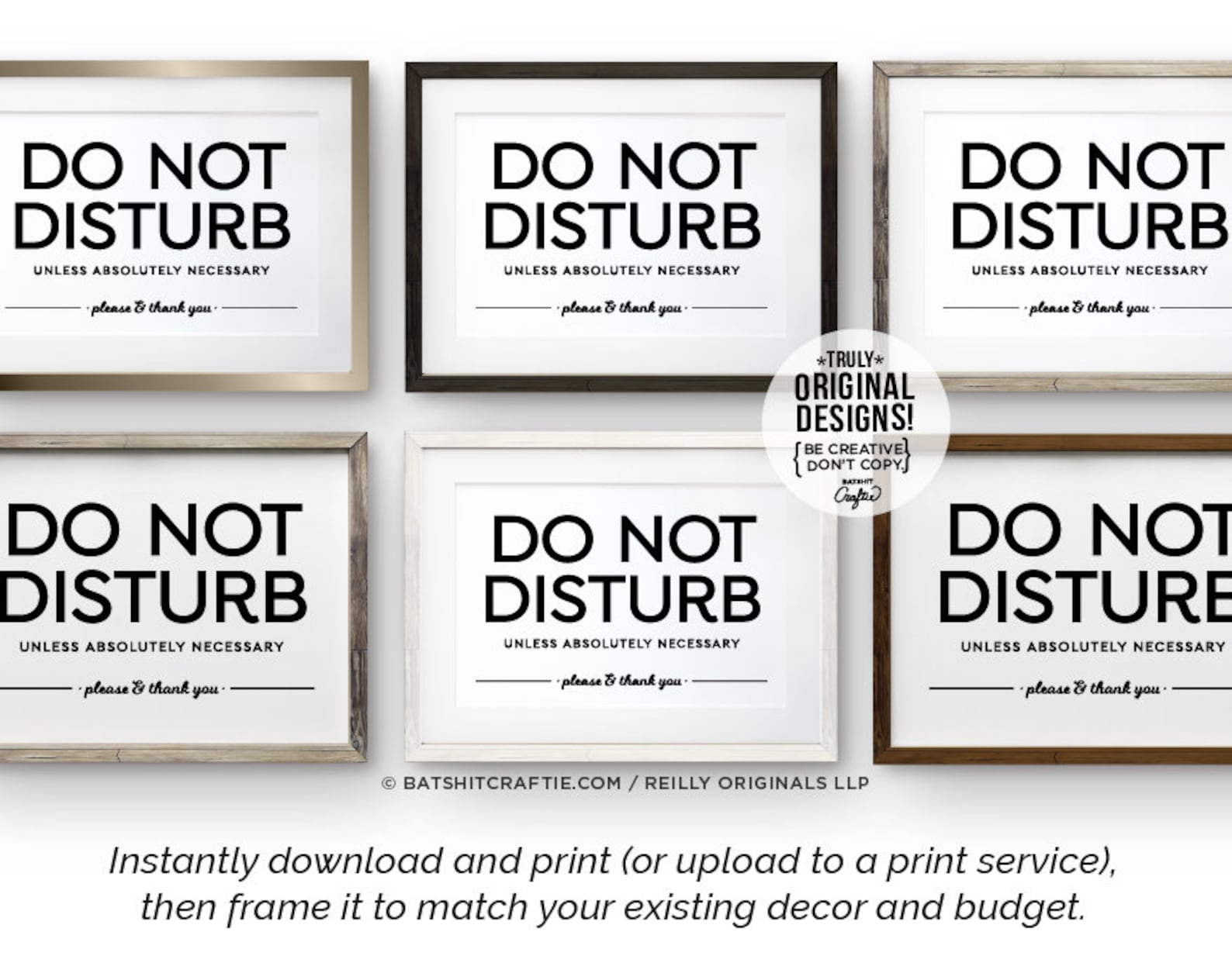 Do Not Disturb Unless Absolutely Necessary Printable sign wall | Etsy