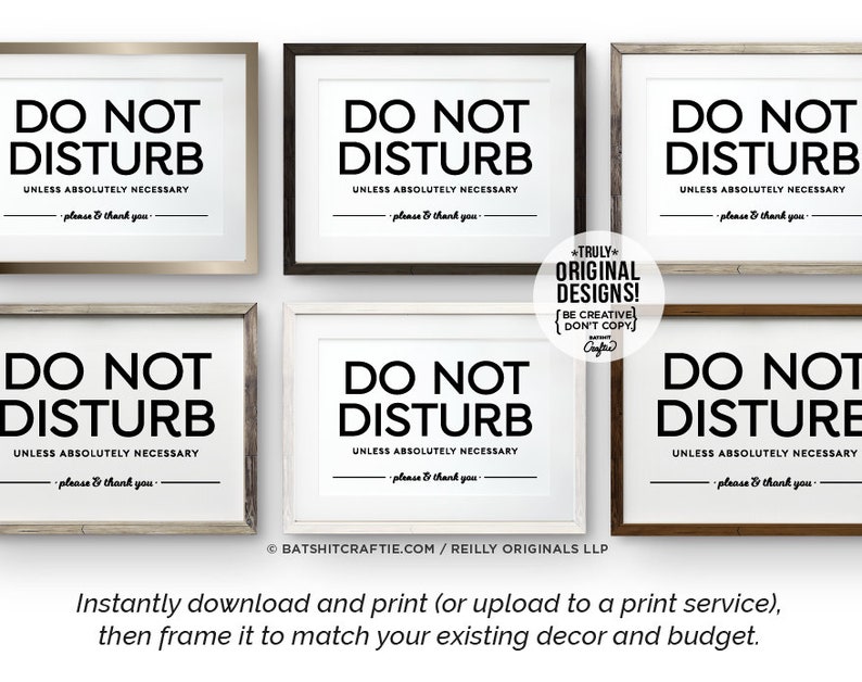 Do Not Disturb Unless Absolutely Necessary Printable sign wall | Etsy