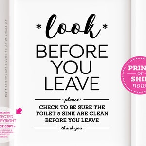 Look Before You Leave! ~ Ready to Ship or Print at Home Instantly ...