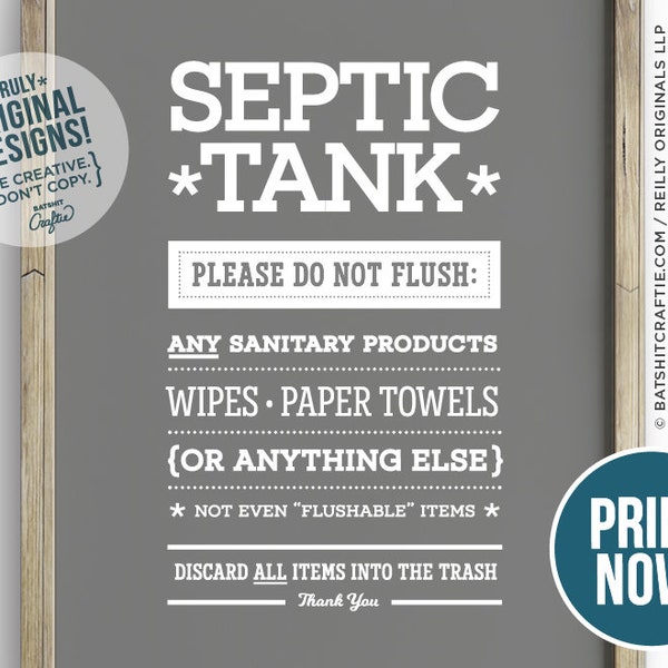 Funny Bathroom Signs for Septic Tank - Etsy