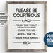 PRINTABLE Please Be Courteous Flush Close Lid Wash Hands Cute Bathroom ...