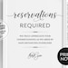 Reservations Required PRINTABLE Sign Salon Restaurant Poster - Etsy