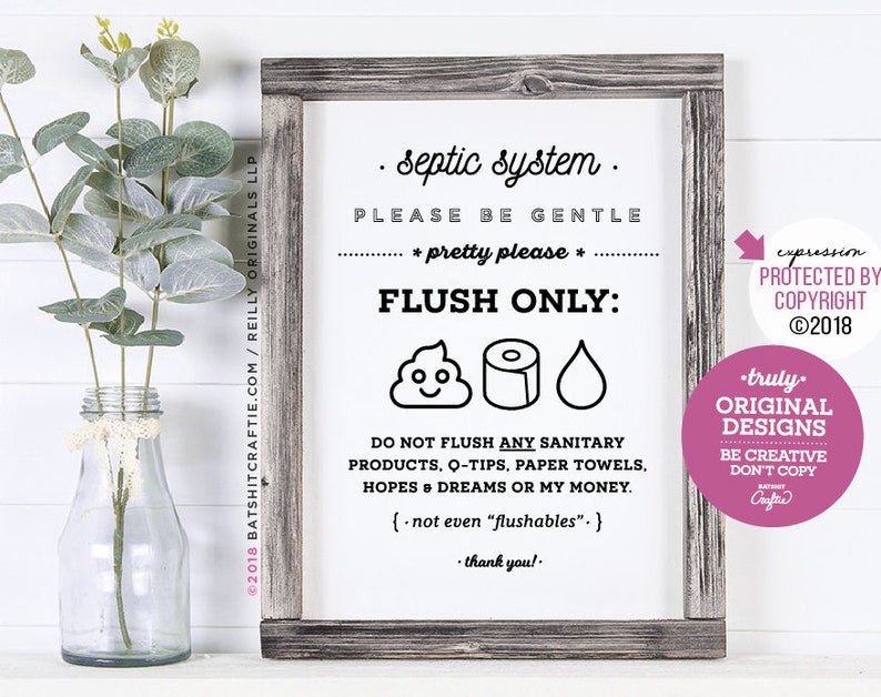 Cute Septic System Printable Sign now Protected by - Etsy
