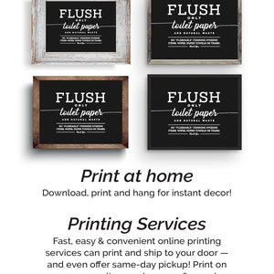 Flush Only Toilet Paper & Natural Waste Sign ~ Ready to Ship or Print ...