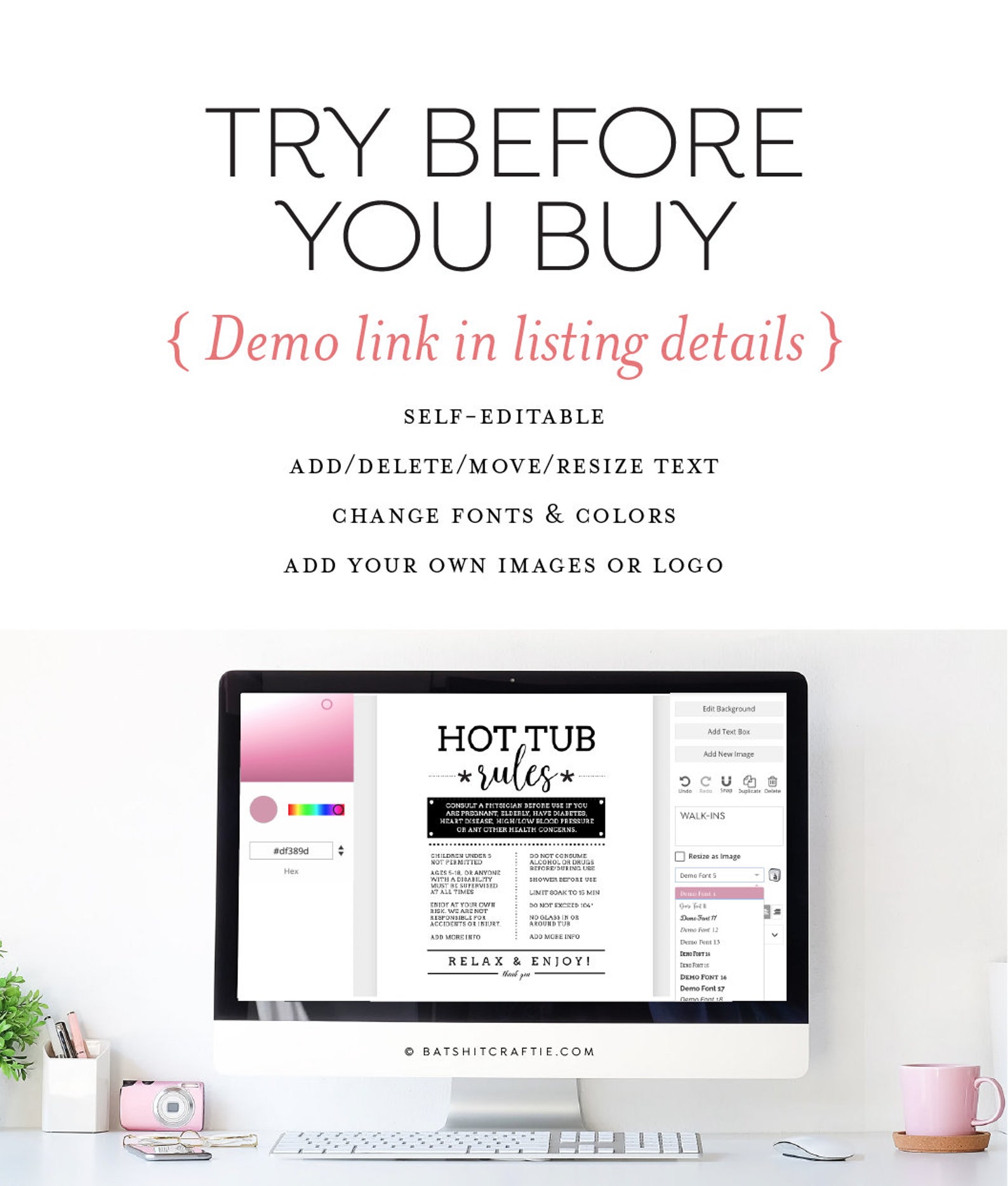 Editable Template ~ Hot Tub Rules ~ Printable Sign for Airbnb, Rental ...