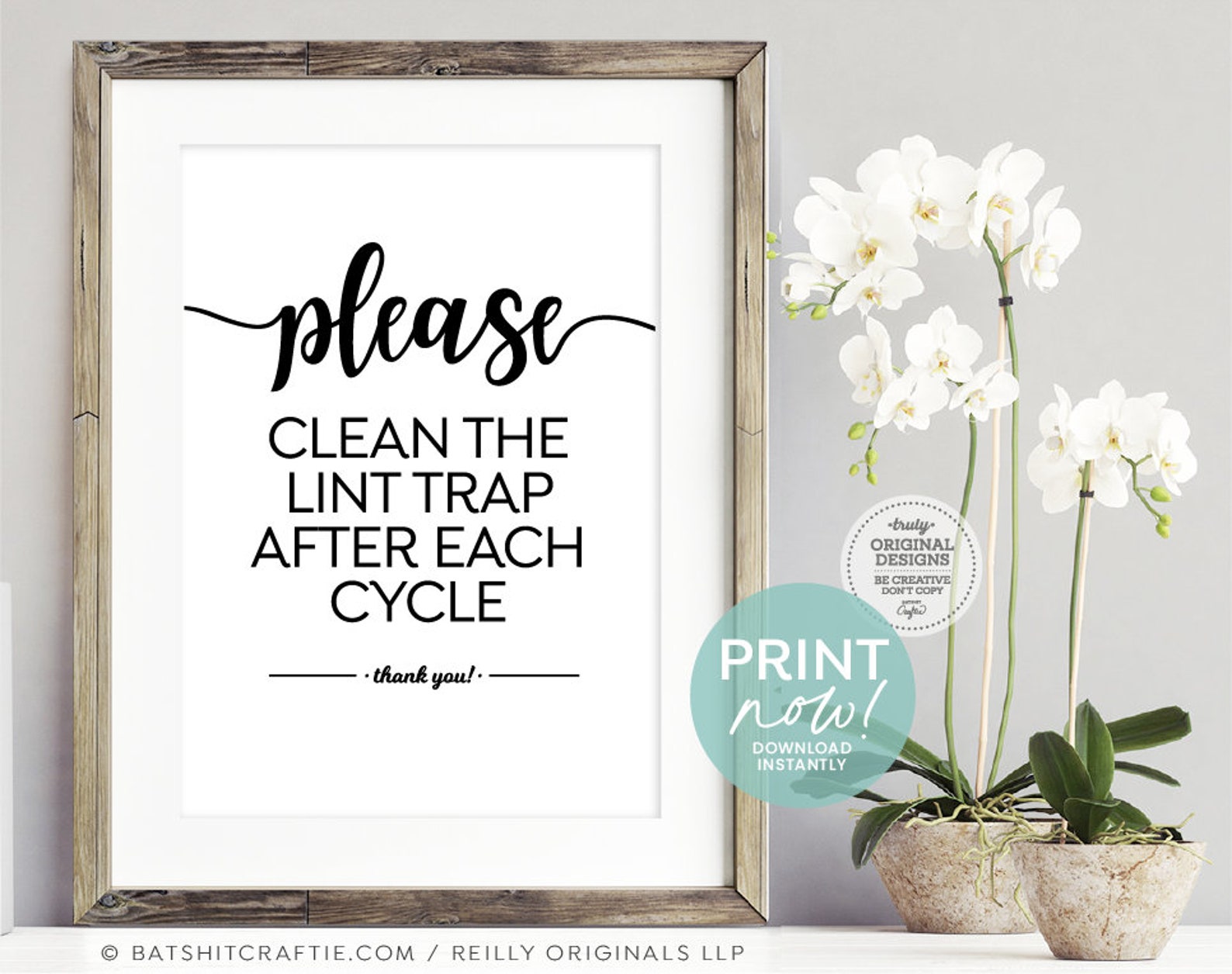 Please Clean Lint Trap After Each Use PRINTABLE Laundry Room Sign Many ...