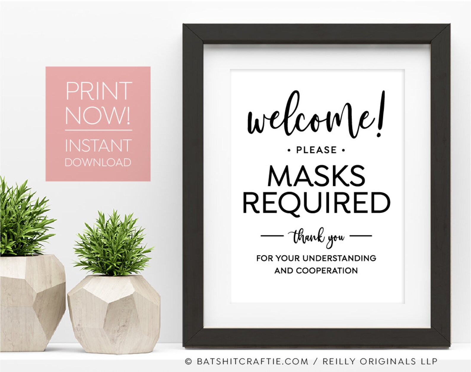 Welcome Masks Required PRINTABLE Sign Cute Script Poster for | Etsy