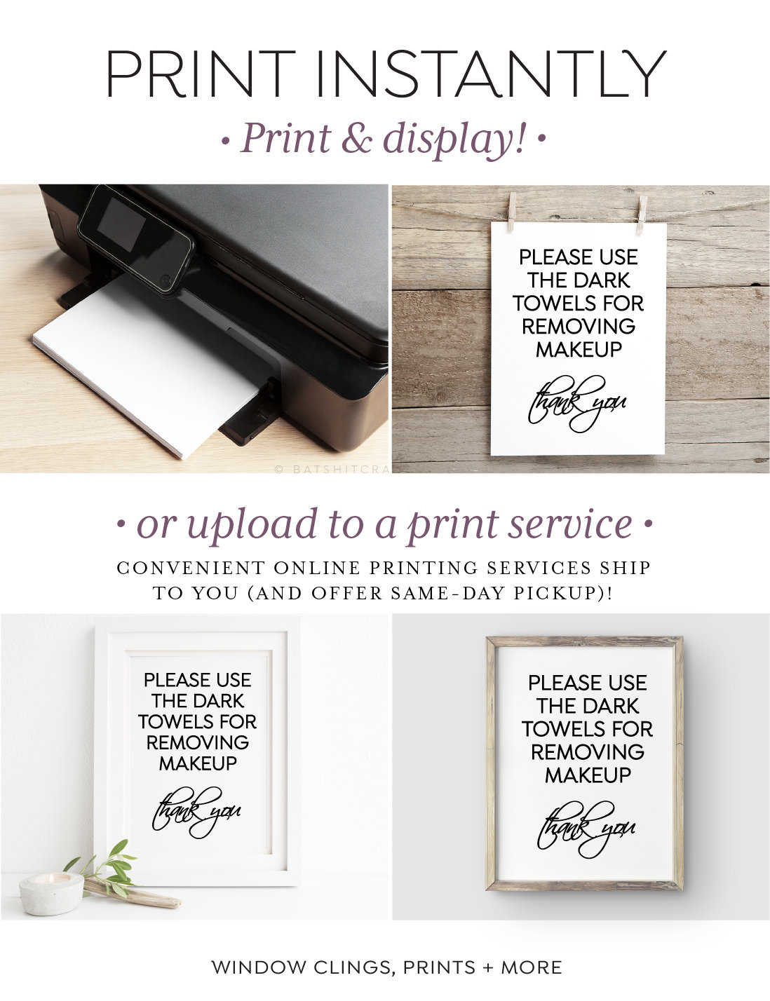 Please Use Dark Towels for Removing Makeup Sign ~ Ready to Ship or ...