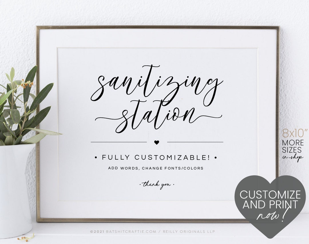 Fully Editable Template ~ Sanitizing Station ~ 8x10"(more Sizes ...