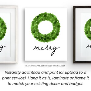 Watercolor Christmas Wreath Printable ~ Modern Simple Elegant Holiday ...