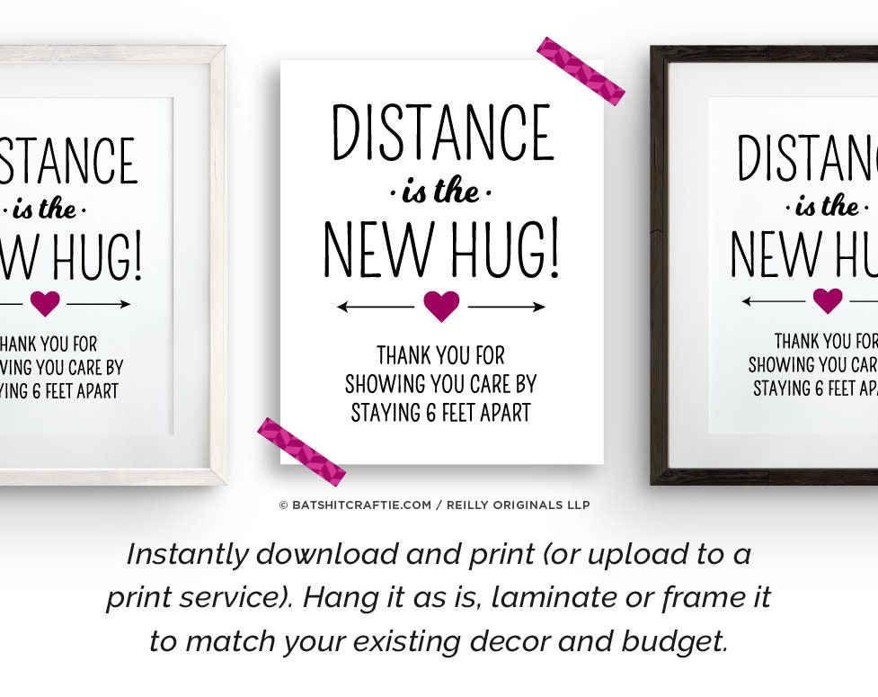 Cute Social Distancing Printable Sign Distance is The New | Etsy