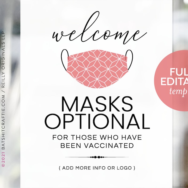 Masks Optional Sign - Etsy