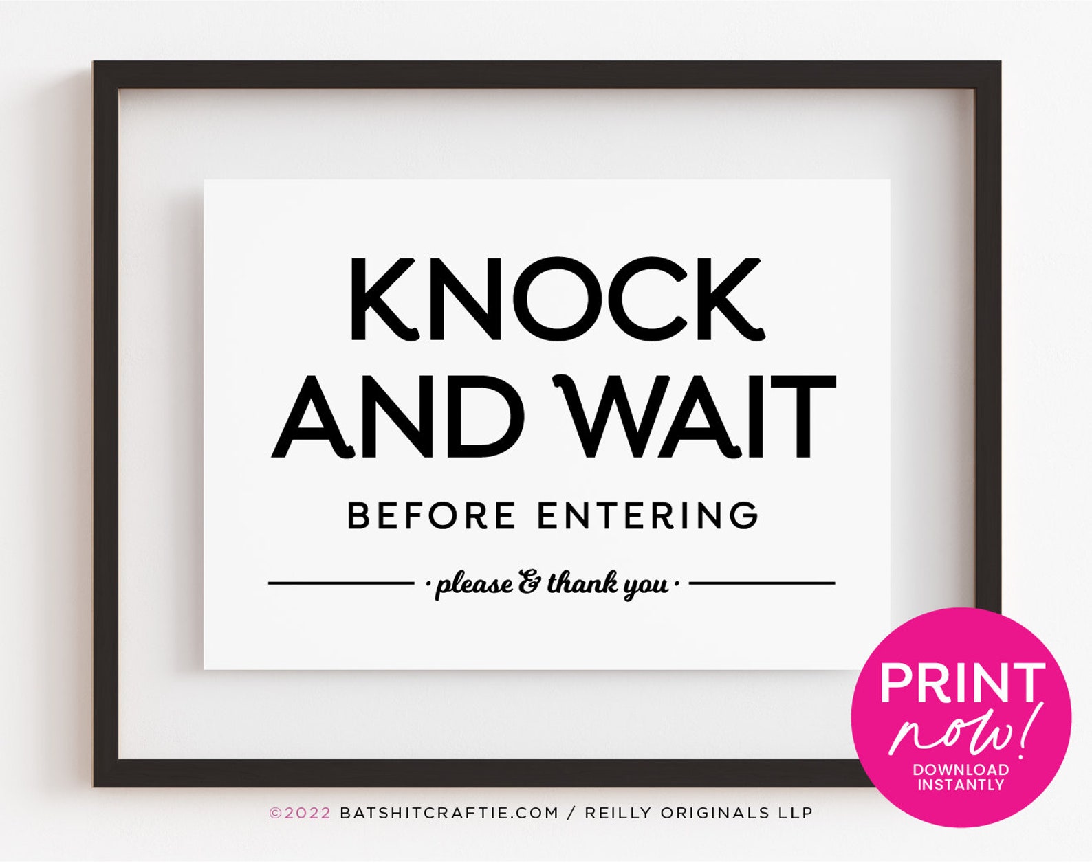 Knock and Wait Before Entering Printable Sign Download - Etsy