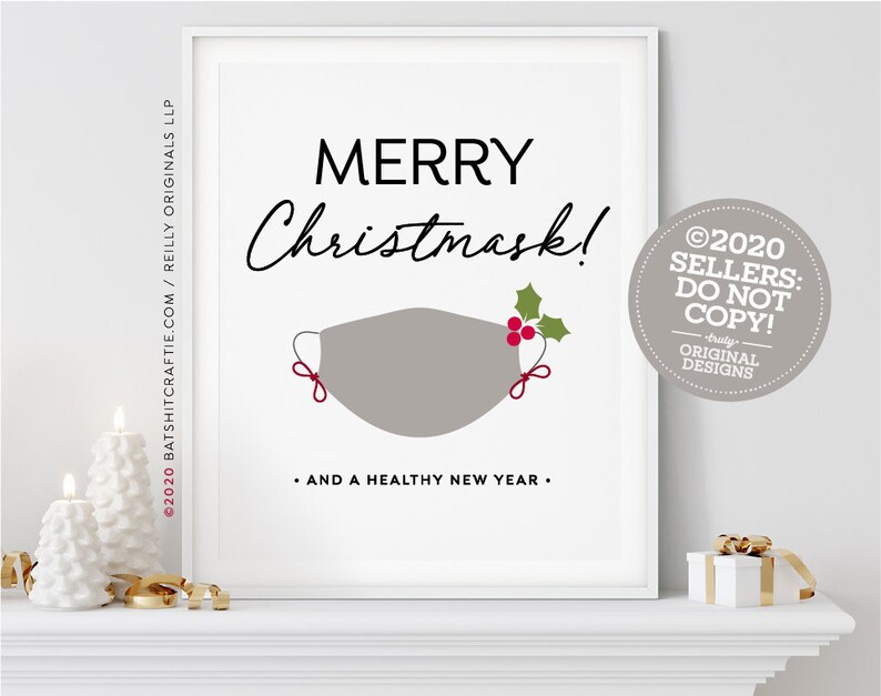 Cute PRINTABLE Sign Spread Christmas Cheer Wear Mask From - Etsy